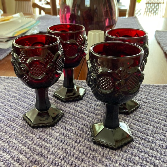 Avon | Dining | Avon Cape Cod Small Goblets Vintage Red Glass Bundle Of ...